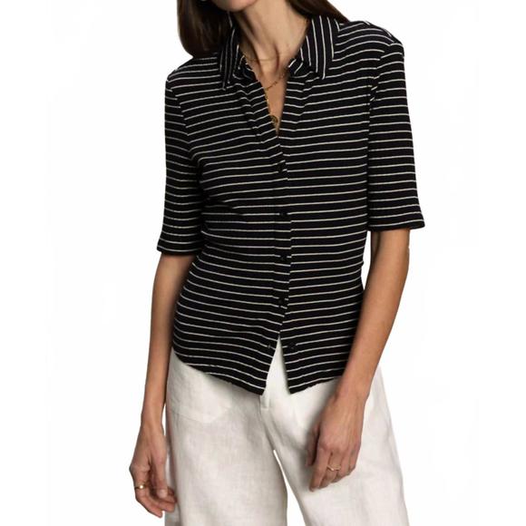 Sanctuary | Tops | New Sanctuary Half Sleeve Ribbed Knit Shirt In Black ...
